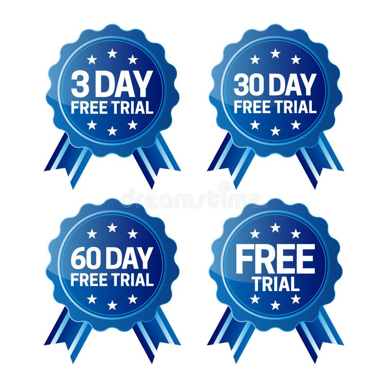 3, 30 and 60 Days Free Trial Badge Symbol Set Stock Vector ...