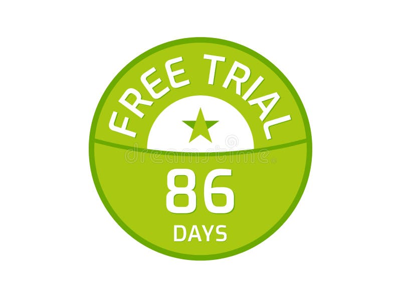 86 Days Free Trial Logo, 86 Day Free Trial Image Stock Vector ...