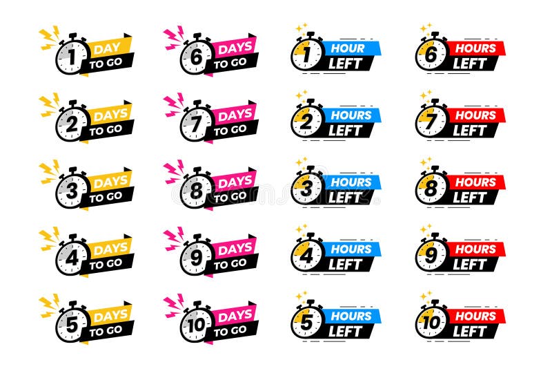 Days and Hours Countdown Label. Vector Banner for Timely Event ...