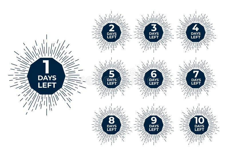 Days Left Badges. Sale Offer Shopping Day Countdown Stock Vector ...