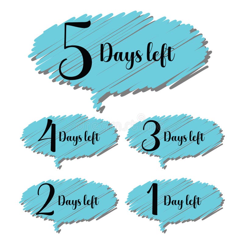 Days Left Countdown Badges Hand Drawn Stock Vector - Illustration of ...