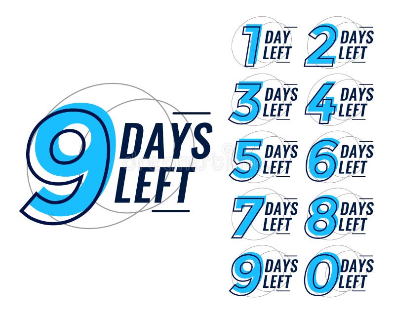 Days Left Countdown Banner Set Stock Vector - Illustration of badge ...