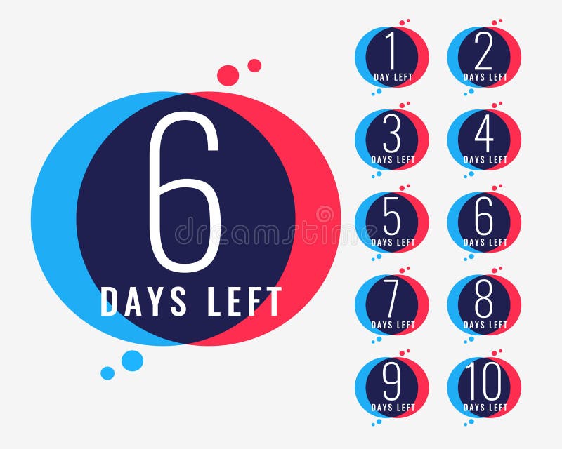 Days Left Countdown Number Banner Design Stock Vector - Illustration of ...