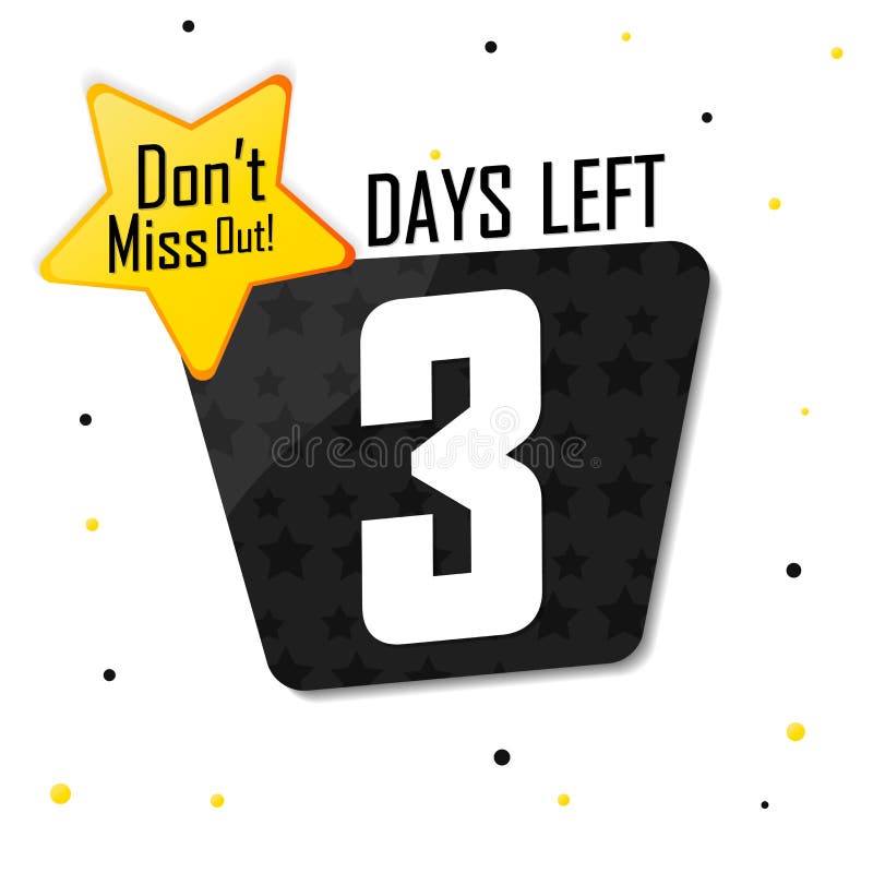 3 Days Countdown Stock Illustrations – 513 3 Days Countdown Stock ...