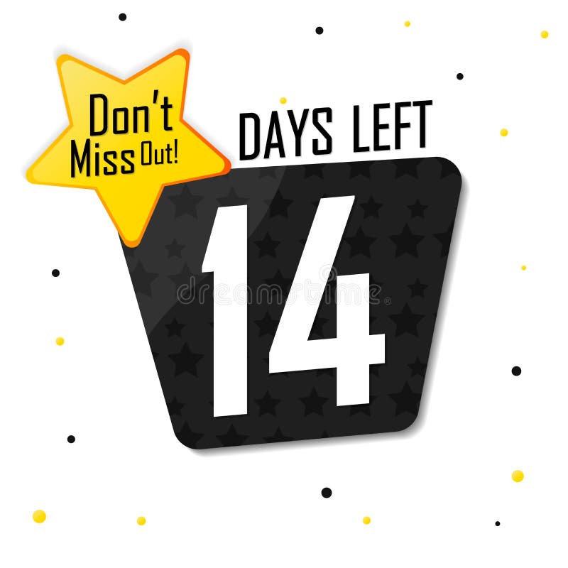 14 Days Left, Countdown Tag, Banner Design Template, Don`t Miss Out ...