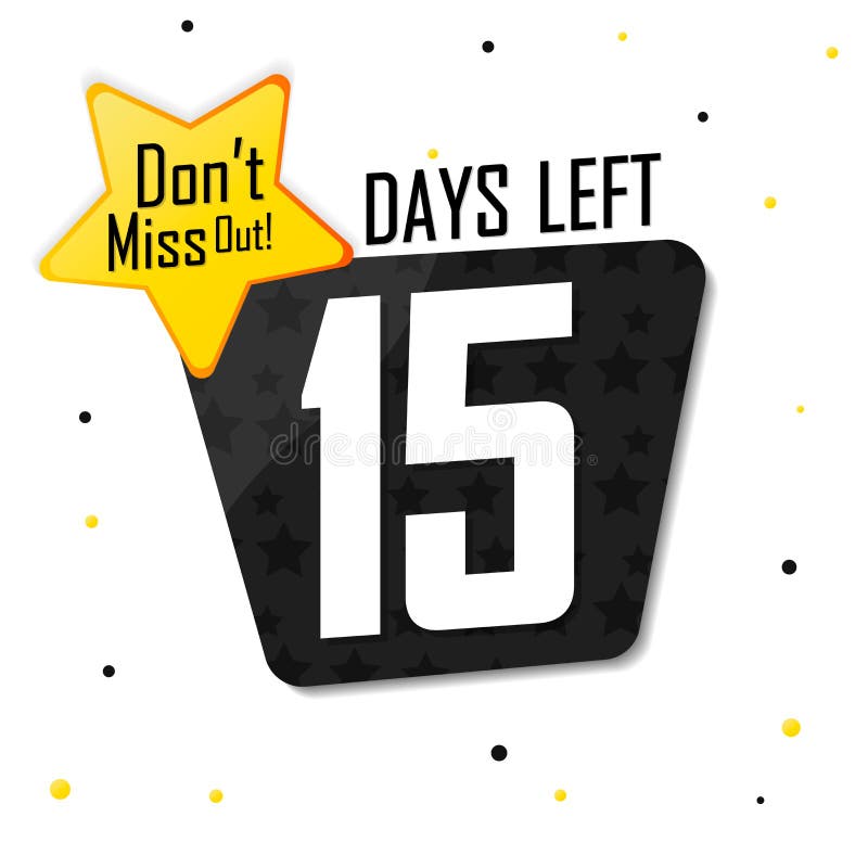 15 Days Left, Countdown Tag, Banner Design Template, Don`t Miss Out ...