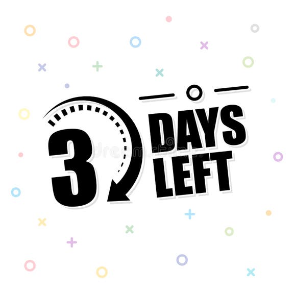 3 Days Left Countdown Template. 3 Day Countdown Button. Vector ...
