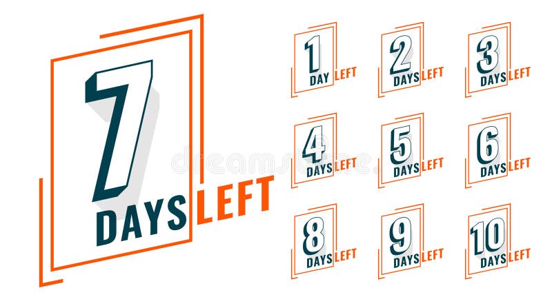 Days Left Countdown Timer for Business Promotion Stock Vector ...
