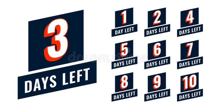 Days Left Countdown Timer in Flat Style Design Stock Vector ...