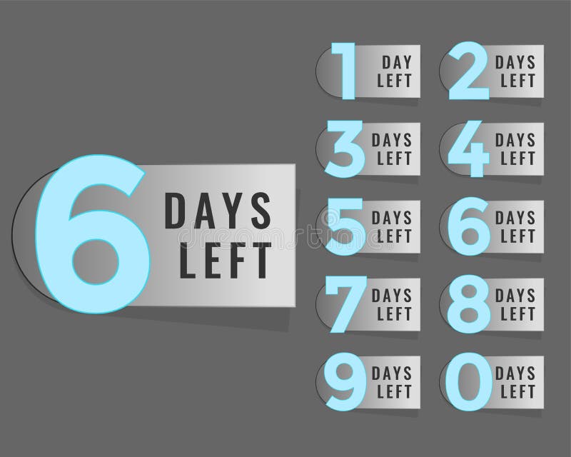 Days Left Countdown Timer Label Stock Vector - Illustration of limited ...