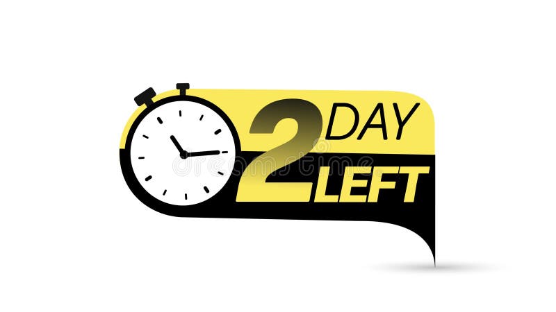 2 Days Left. Emblem with the Number of Days Remaining Stock Footage ...