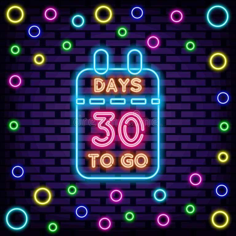 2 Days Left Neon Quote. Neon Script. Neon Text Stock Vector ...