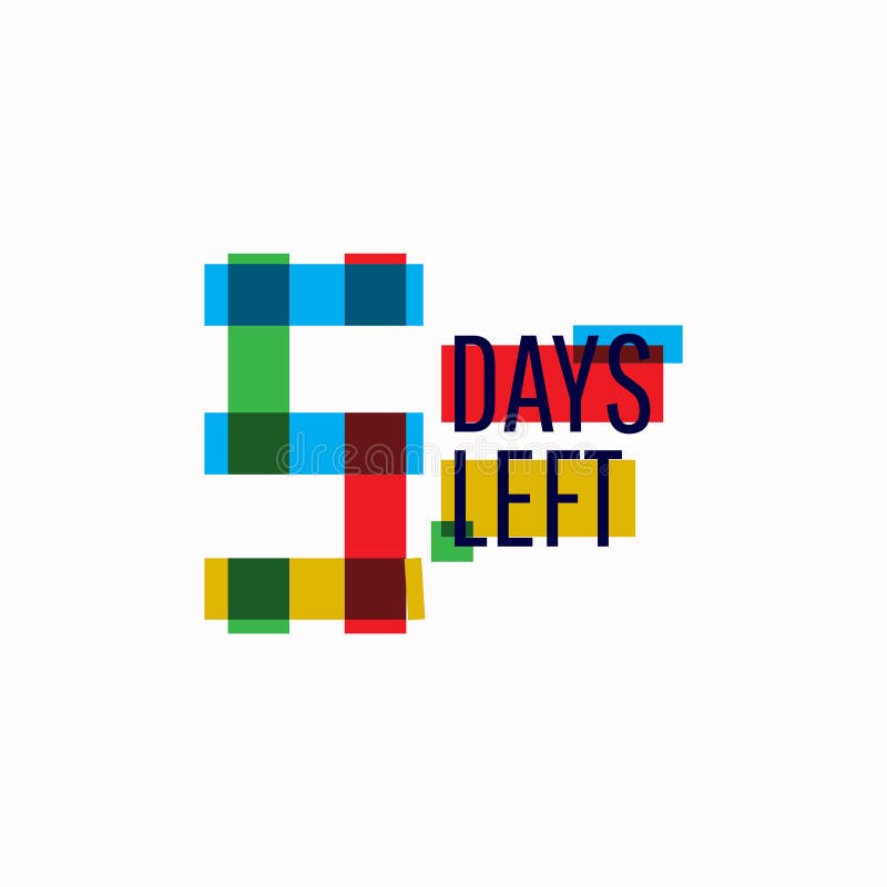5 Days Left Number Vector Template Design Illustration Stock Vector ...