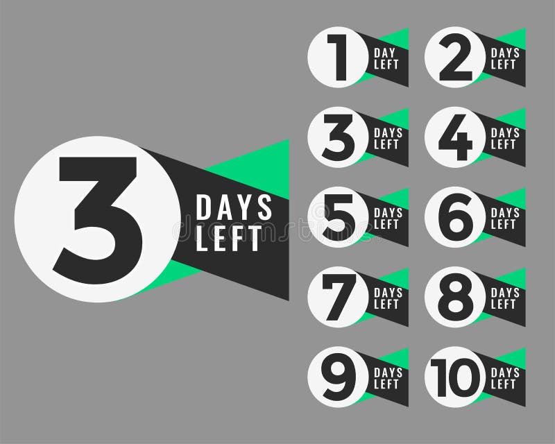Days Left Symbol Design in Geometric Style Stock Vector - Illustration ...