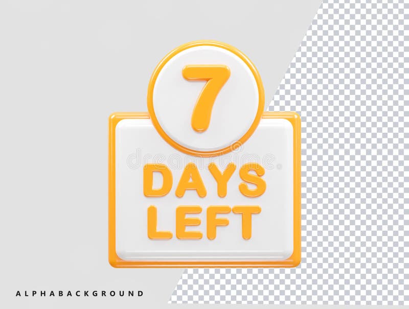 Days Left Text Vector Illustration Element 3d Rendering Transparent Eps ...