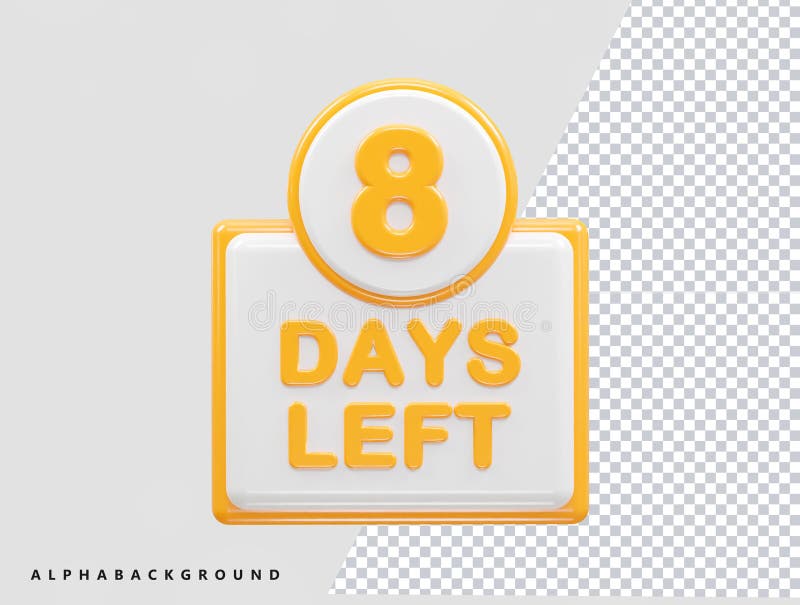 Days Left Text Vector Illustration Element 3d Rendering Transparent Eps ...
