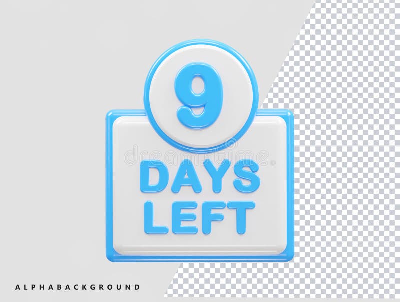 Days Left Text Vector Illustration Element 3d Rendering Transparent Eps ...