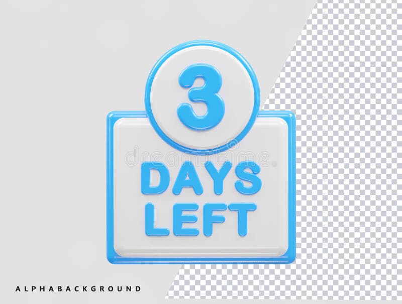 Days Left Text Vector Illustration Element 3d Rendering Transparent Eps ...