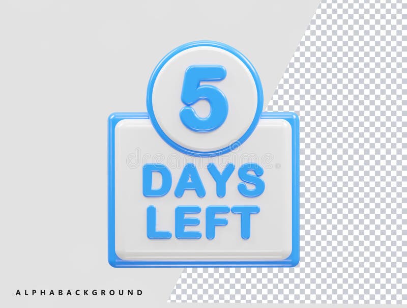 Days Left Text Vector Illustration Element 3d Rendering Transparent Eps ...