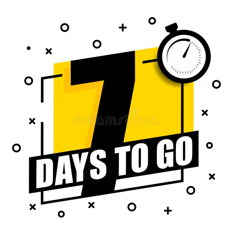 7 Days Left. Vector Emblem with the Number of Days Remaining, Vector ...