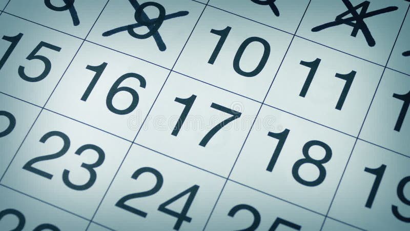 Days Marked Off Calendar Looping Shot Stock Footage - Video of weekly ...