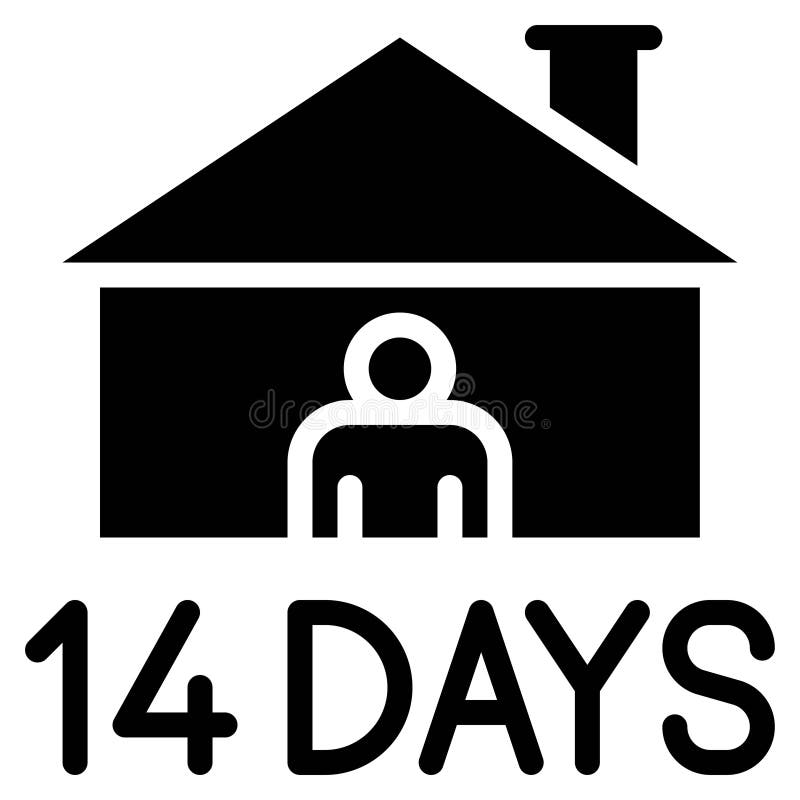 14 Days Quarantine Vector Illustration, Solid Style Icon Stock Vector ...
