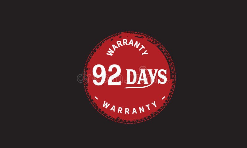 92 Days Red Warranty Illustration Design Stock Vector - Illustration of ...