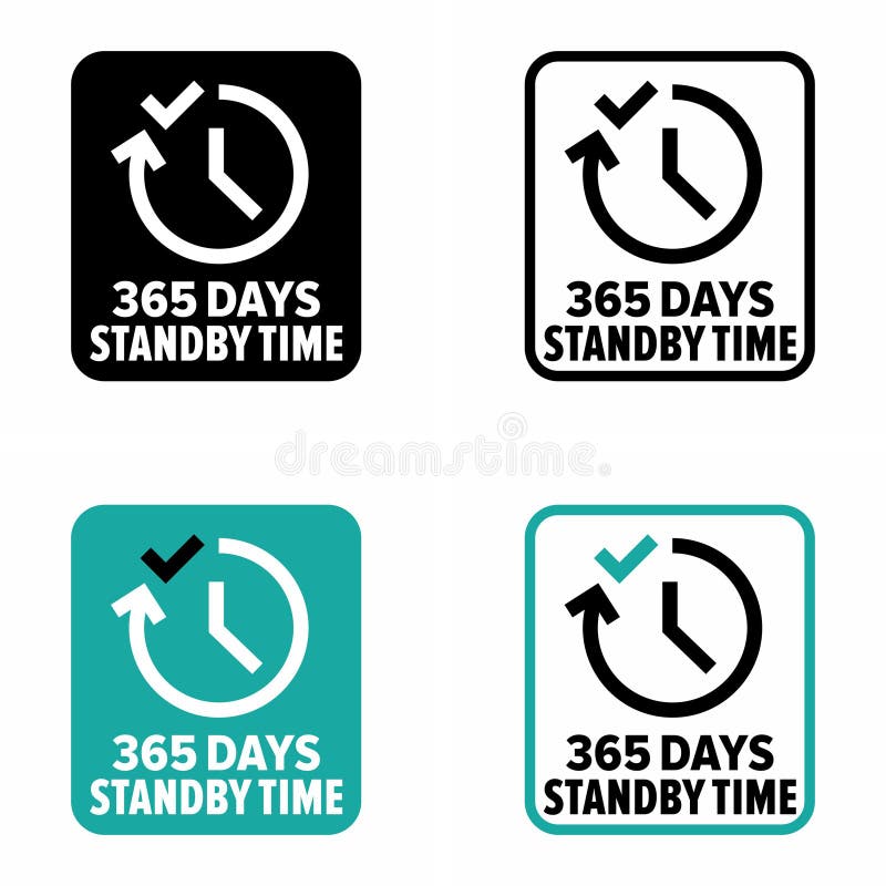 365 Days Standby Time Vector Information Sign Stock Vector ...