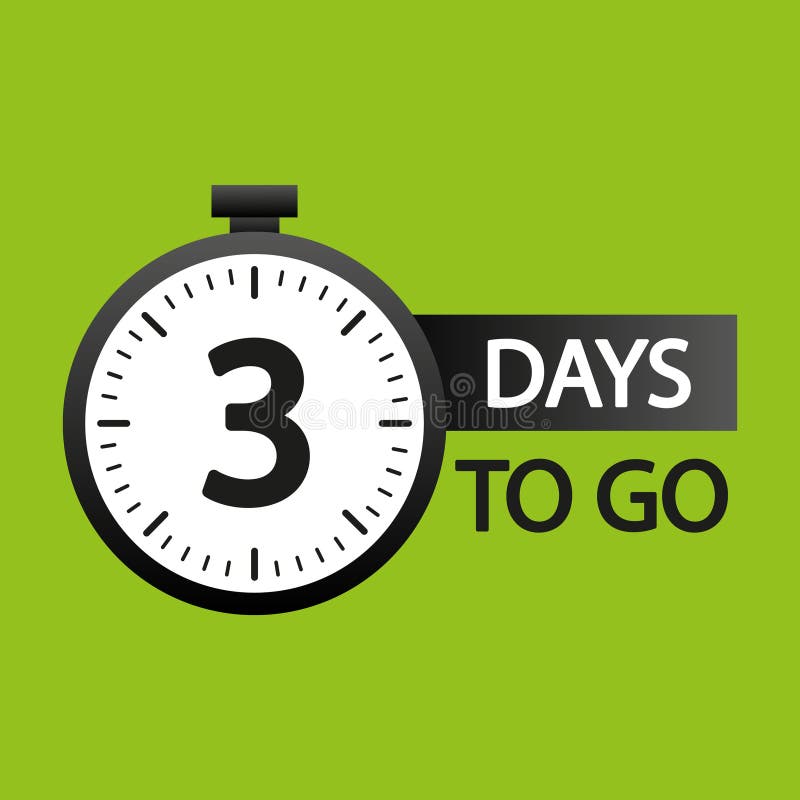 Timer Three Days Left Countdown Template on Purple Background. Geometry Design Stock Vector ...