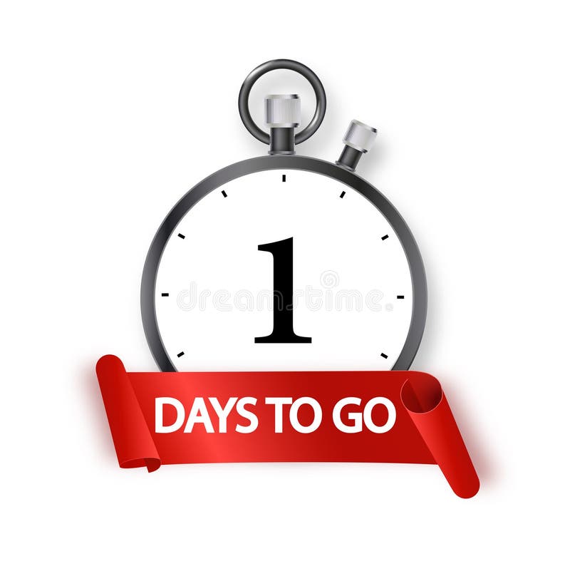 1 Days To Go Icon Set. Countdown of Days Remaining. Offer Timer Sticker ...