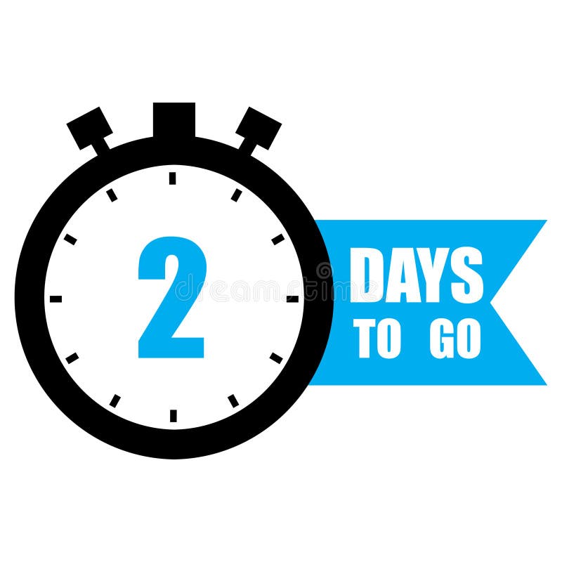 2 Days To Go. Countdown Timer Icon. Big Two Highlight. Vector Label ...