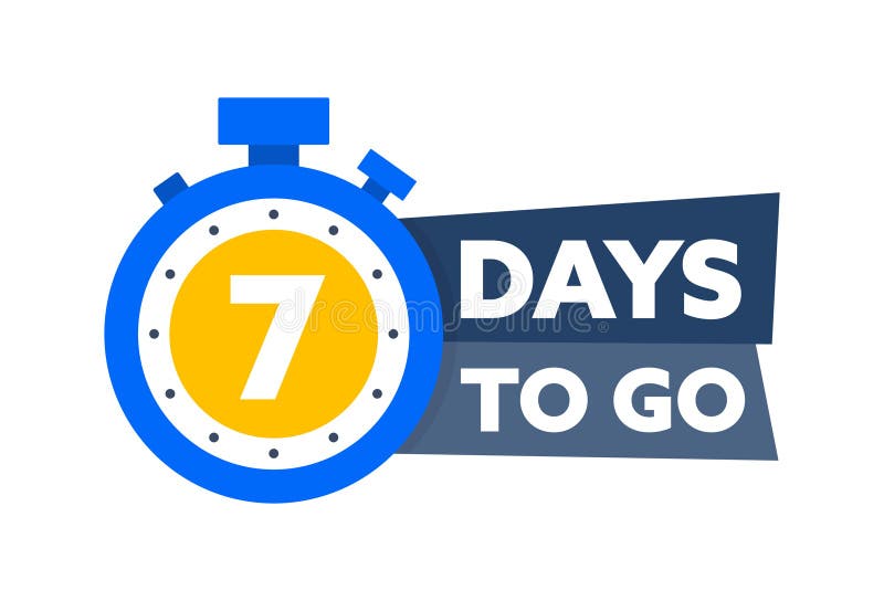 7 Days To Go. Countdown Timer. Countdown Left Days Banner Stock Vector ...