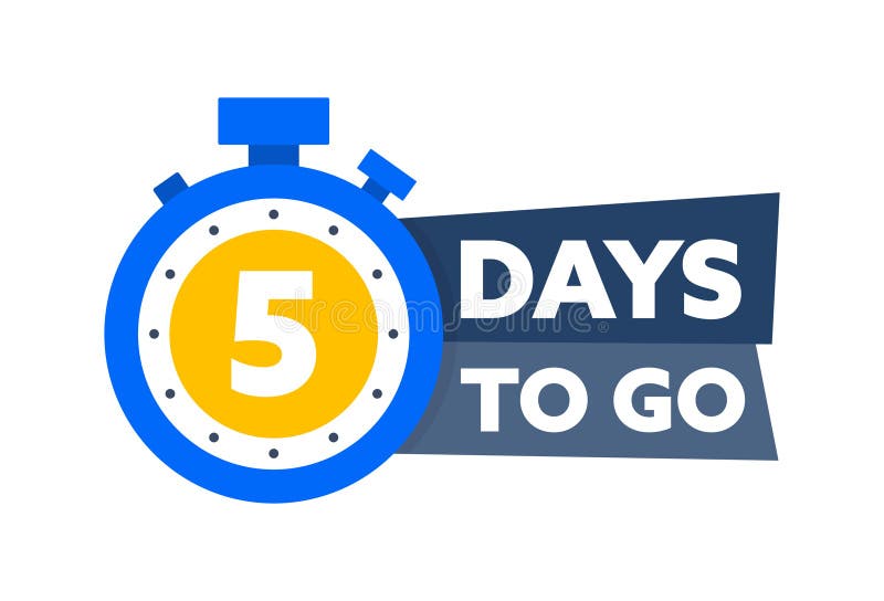 5 Days To Go. Countdown Timer. Countdown Left Days Banner Stock Vector ...