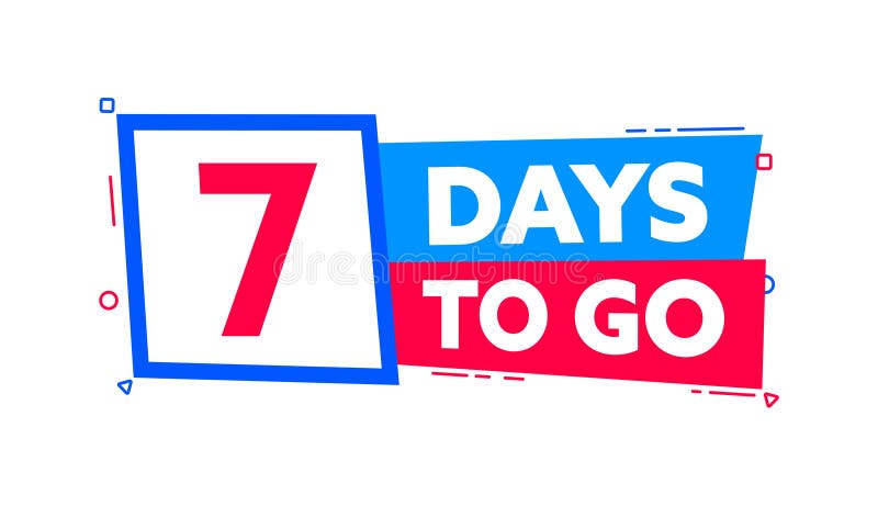 7 Days To Go. Countdown Timer. Countdown Left Days Banner Stock Vector ...