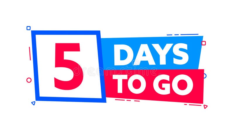 5 Days To Go. Countdown Timer. Countdown Left Days Banner Stock Vector ...