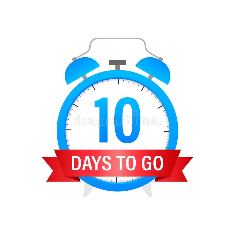 10 Days To Go Flat Icon. Vector Illustration. Stock Vector ...