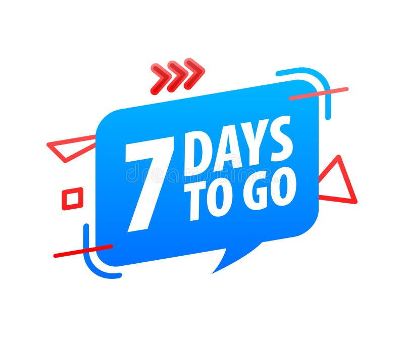 7 Days To Go Icon. Days Left Badges. Offer Countdown Date Number. Timer ...