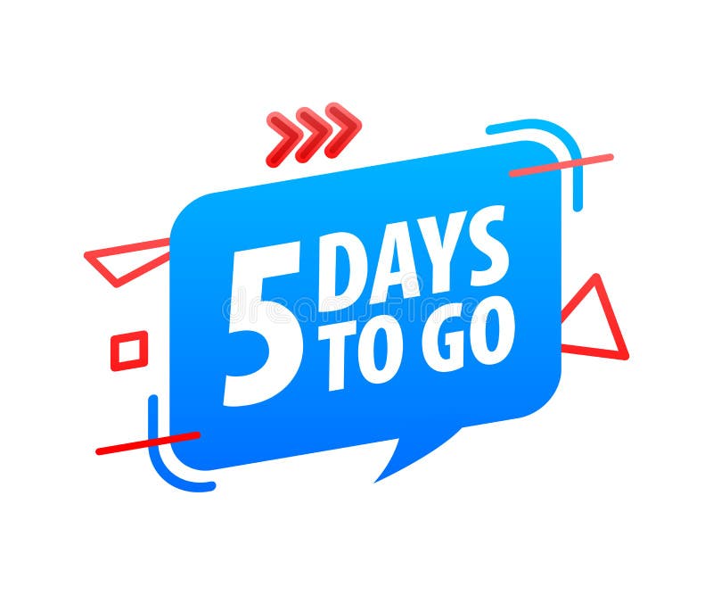 5 Days To Go Icon. Days Left Badges. Offer Countdown Date Number. Timer ...