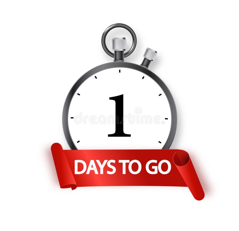 1 Days To Go Icon Set. Countdown of Days Remaining. Offer Timer Sticker ...