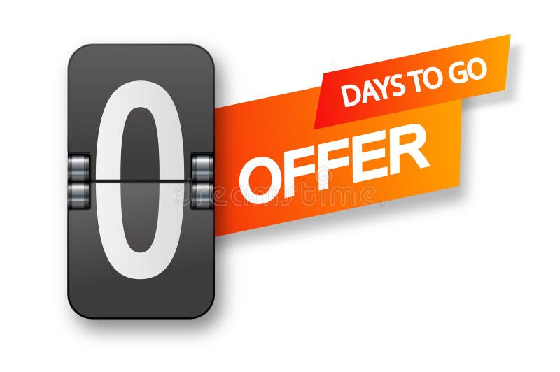 0 Days To Go Icon Set. Countdown of Days Remaining. Offer Timer Sticker ...