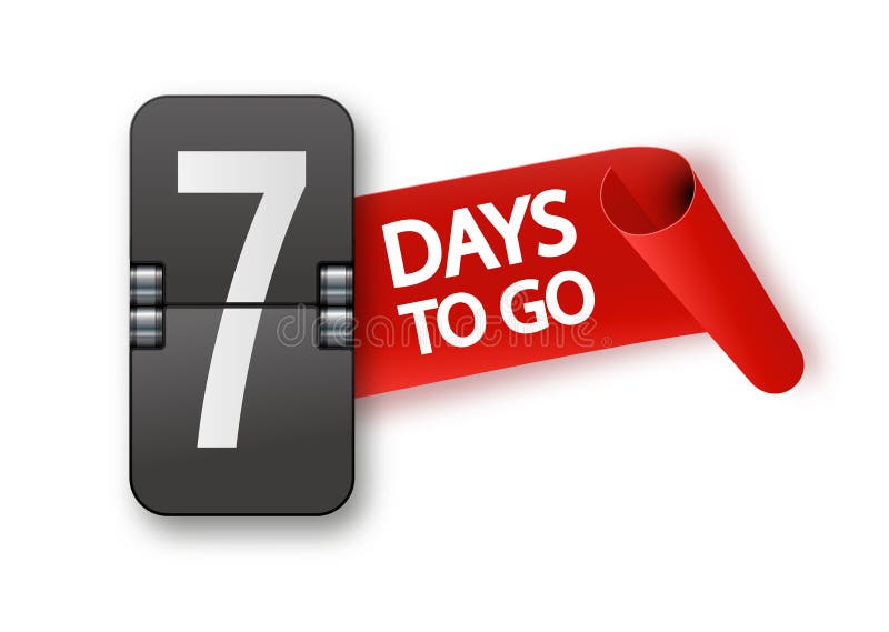 7 Days To Go Icon Set. Countdown of Days Remaining. Offer Timer Sticker ...