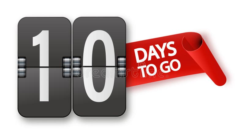 10 Days To Go Icon Set. Countdown of Days Remaining. Offer Timer ...