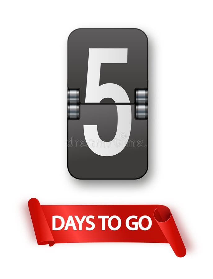 5 Days To Go Icon Set. Countdown of Days Remaining. Offer Timer Sticker ...