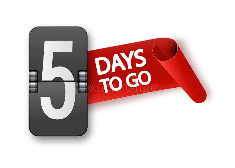 5 Days To Go Icon Set. Countdown of Days Remaining. Offer Timer Sticker ...
