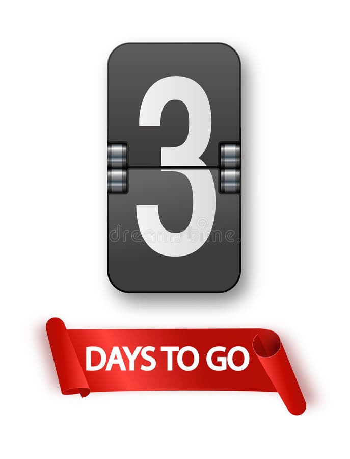 3 Days To Go Icon Set. Countdown of Days Remaining. Offer Timer Sticker ...
