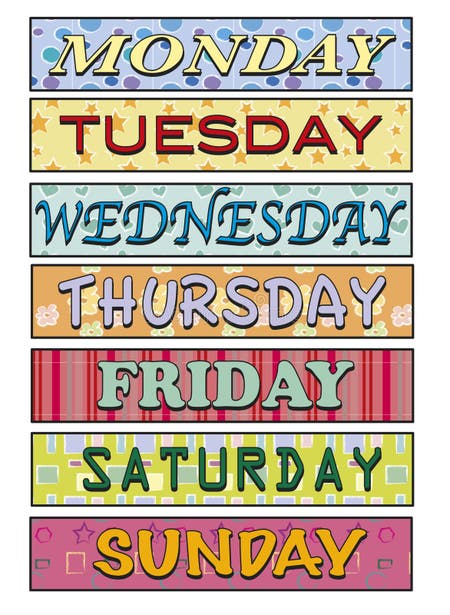 Days Week Cartoon Stock Illustrations – 1,168 Days Week Cartoon Stock ...
