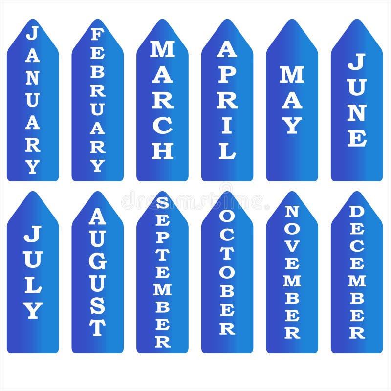 Months Names of the Year on the Background of Colorful Gradient Art ...