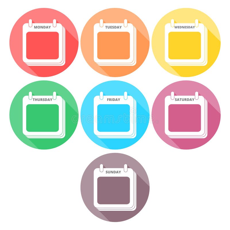 Week day calendar sheets stock vector. Illustration of everyday - 24264367