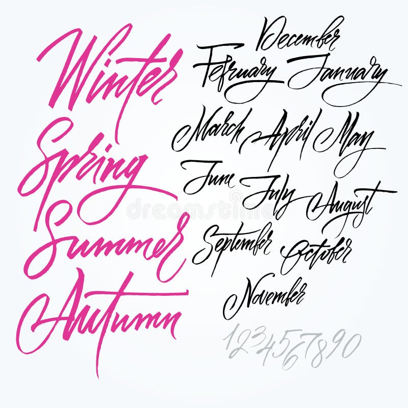 Days of the Week. Calligraphy. Stock Vector - Illustration of ...