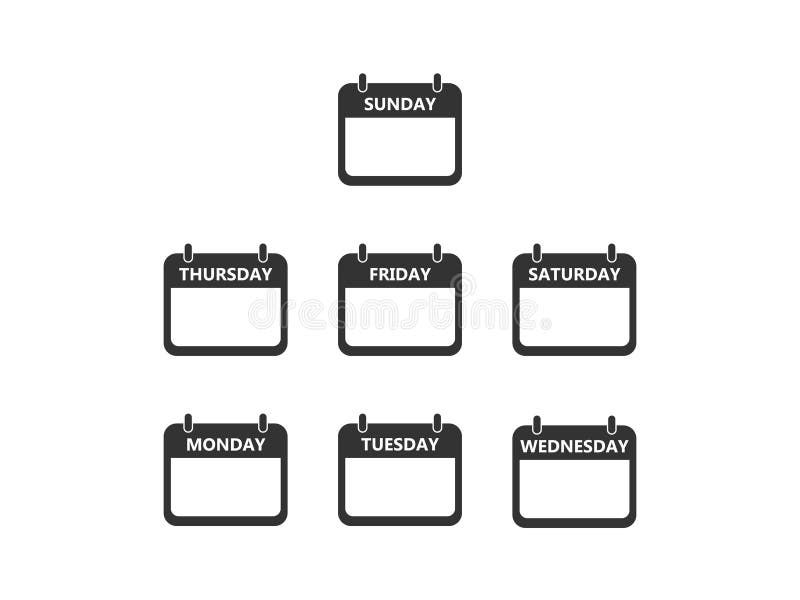 Days of the Week Icon. Vector Illustration, Flat Design Stock ...
